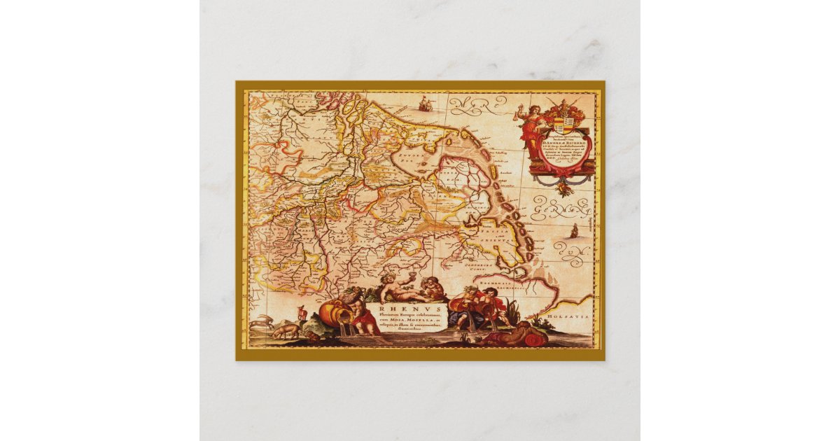 Willem Janszoon Blaeu Old German Map Collection Postcard | Zazzle