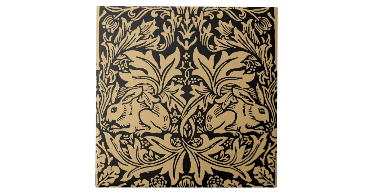 William Morris Brer Rabbit Vintage Pattern Tile | Zazzle