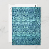 William Morris Brother Rabbit Pattern in Blue Postcard | Zazzle
