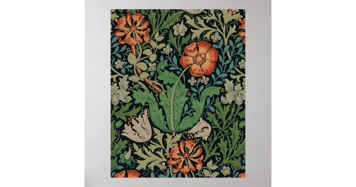 William Morris Compton Wallpaper Classic Poster | Zazzle