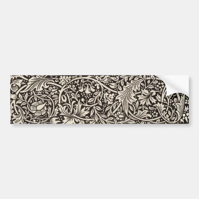 William Morris Daffodil Floral Wallpaper Bumper Sticker | Zazzle