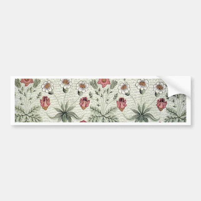 William Morris Daisy Floral Wallpaper Pattern Bumper Sticker | Zazzle
