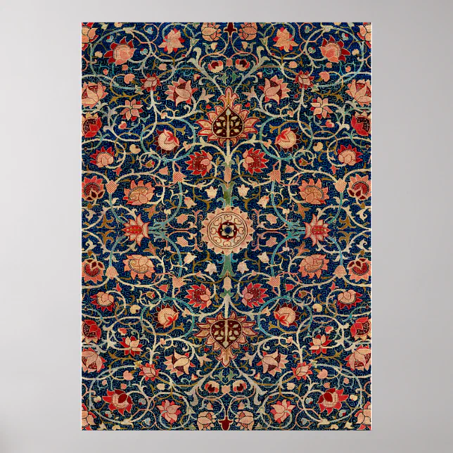 William Morris Holland Park Carpet Pattern Design Poster | Zazzle