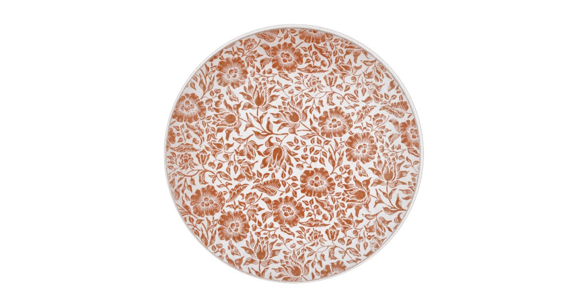 William Morris Mallow Floral Wallpaper Design Cutting Board | Zazzle