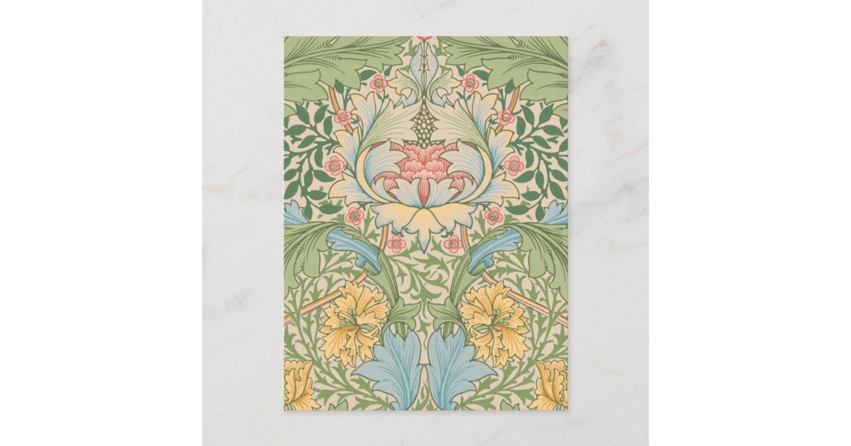 William Morris Myrtle Flower Floral Botanical Postcard | Zazzle