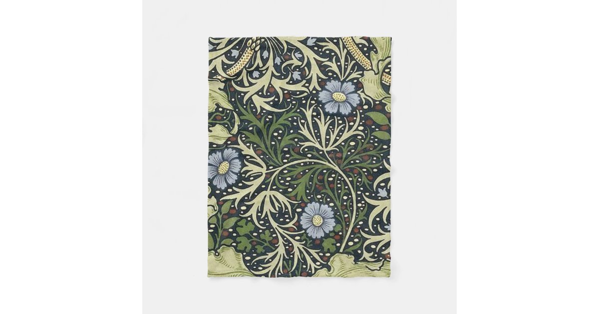 William Morris Seaweed Pattern Fleece Blanket | Zazzle
