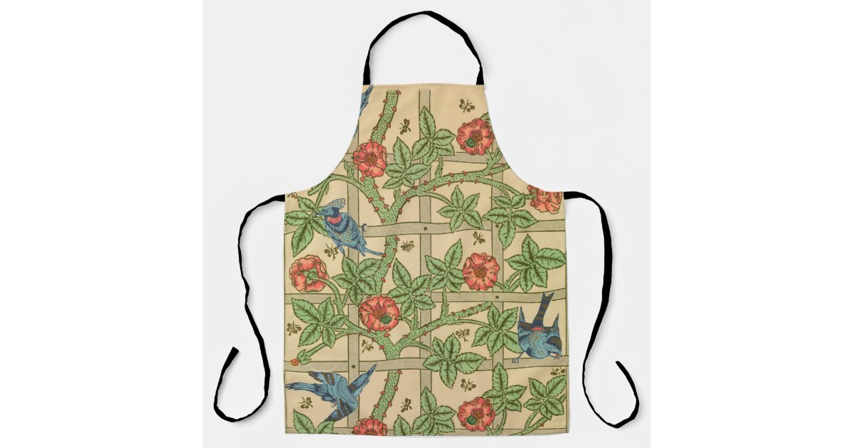 William Morris Trellis Classic Wallpaper Design Apron | Zazzle