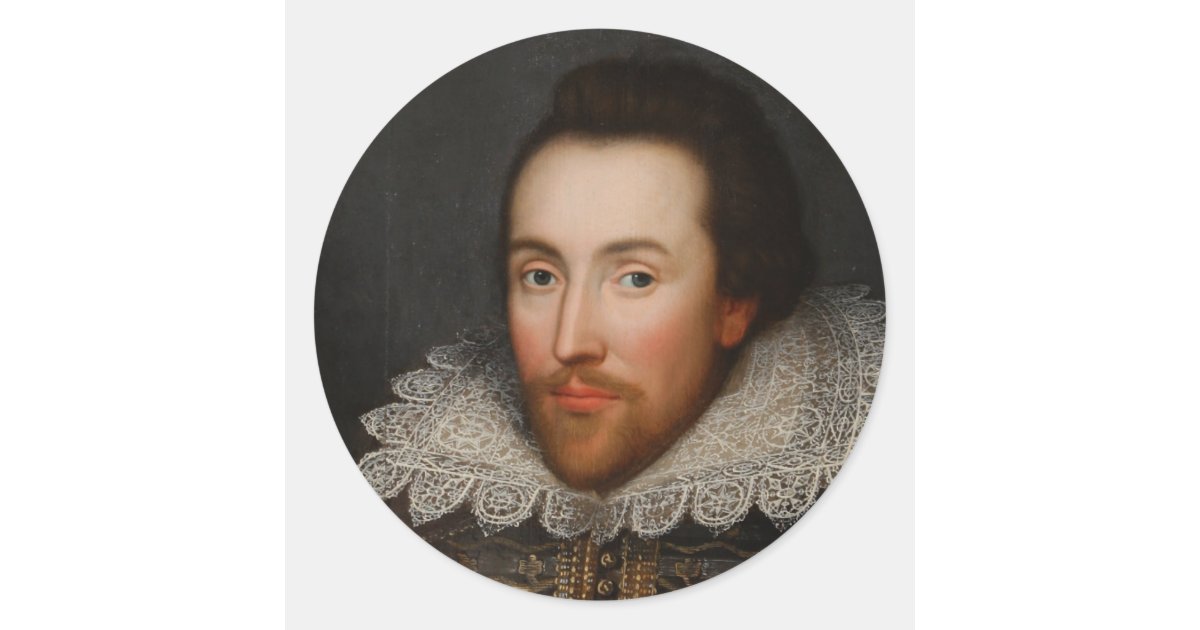 William Shakespeare Cobbe Portrait circa 1610 Classic Round Sticker ...