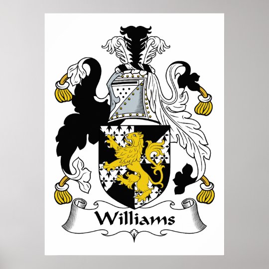Williams Family Crest Poster | Zazzle.co.uk