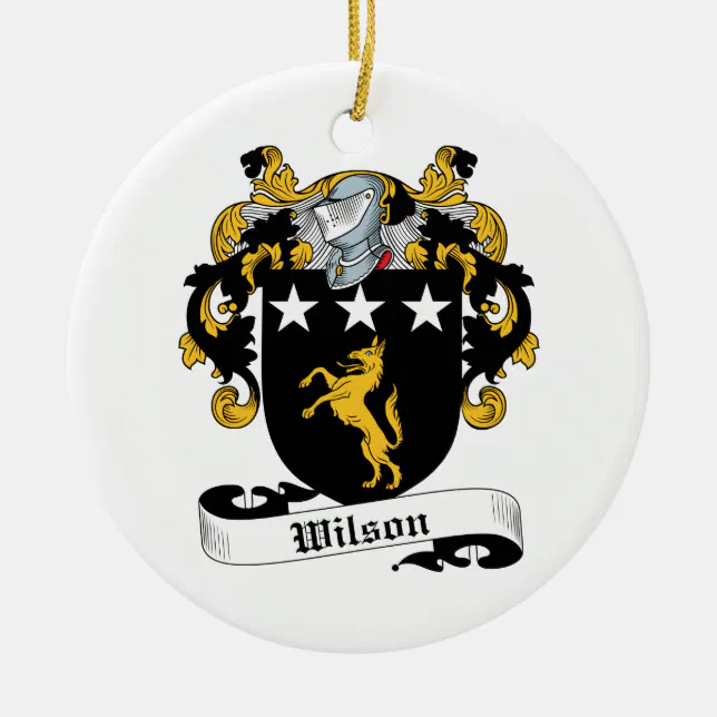Wilson Family Crest Ceramic Tree Decoration | Zazzle