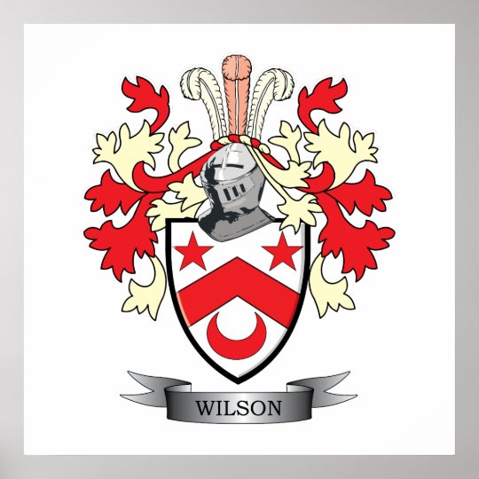 Wilson Family Crest Coat of Arms Poster | Zazzle.co.uk
