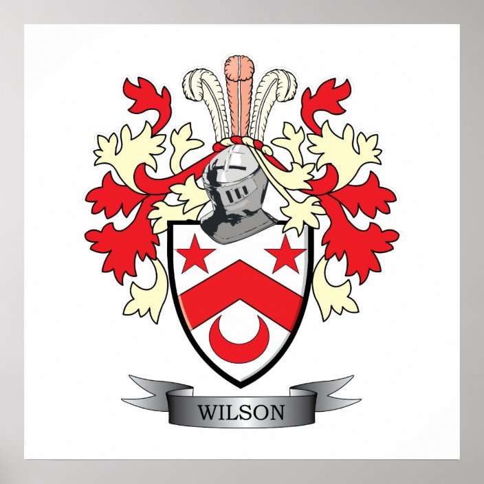 Wilson Family Crest Coat of Arms Poster | Zazzle.co.uk