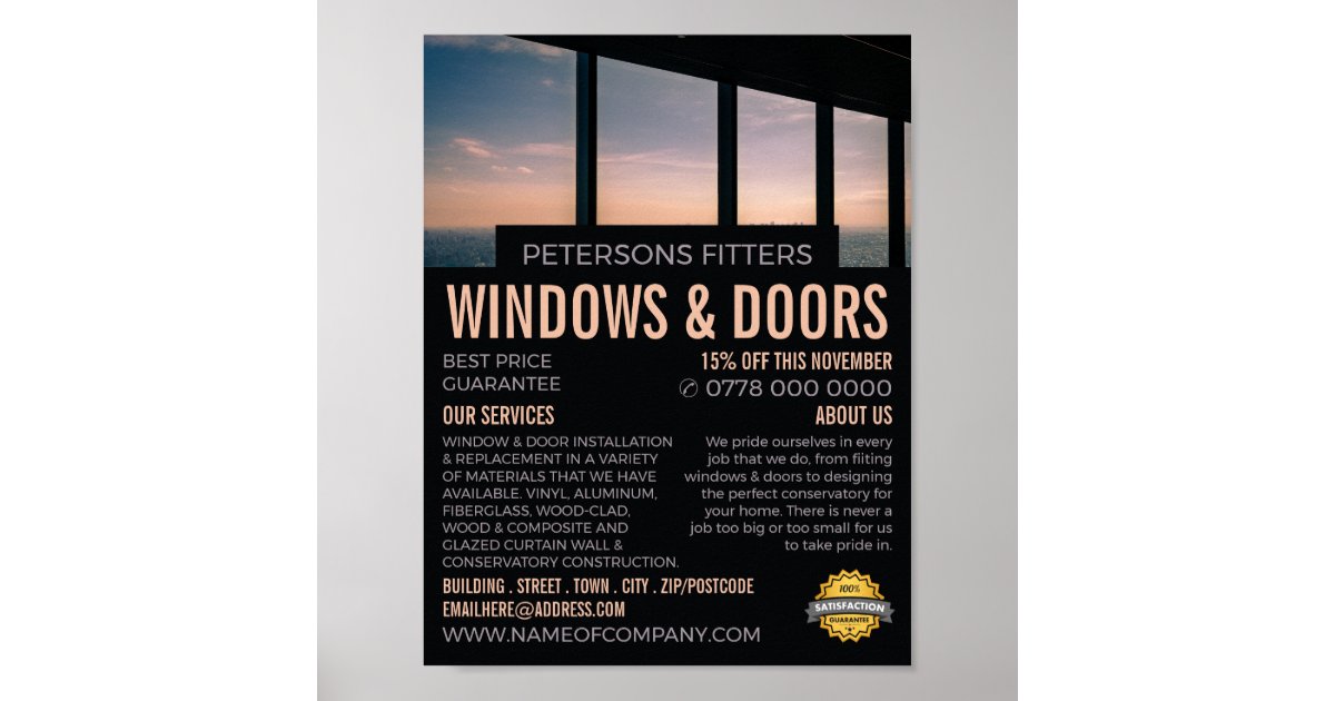 Window Scene, Window & Door Fitter Company Poster | Zazzle
