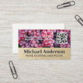 Wine Grapes | QR Barcode | Wood Grain Business Card | Zazzle