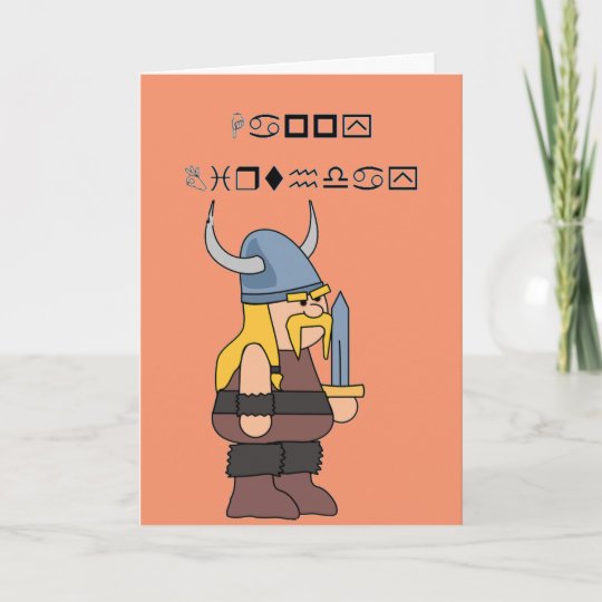 Wingding Viking Happy Birthday Card | Zazzle.co.uk