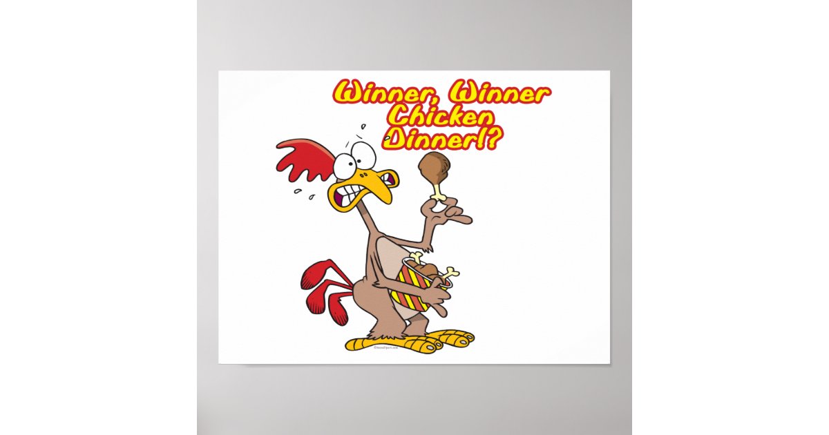 winner winner chicken dinner irony humour poster | Zazzle