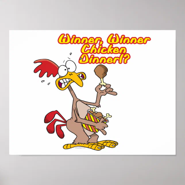 winner winner chicken dinner irony humour poster | Zazzle