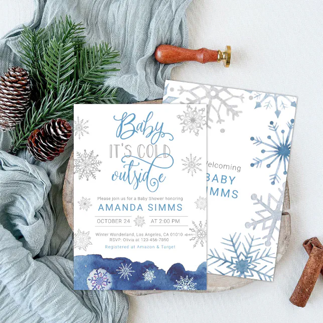 Winter Baby Shower Invitation It's Cold Outside | Zazzle