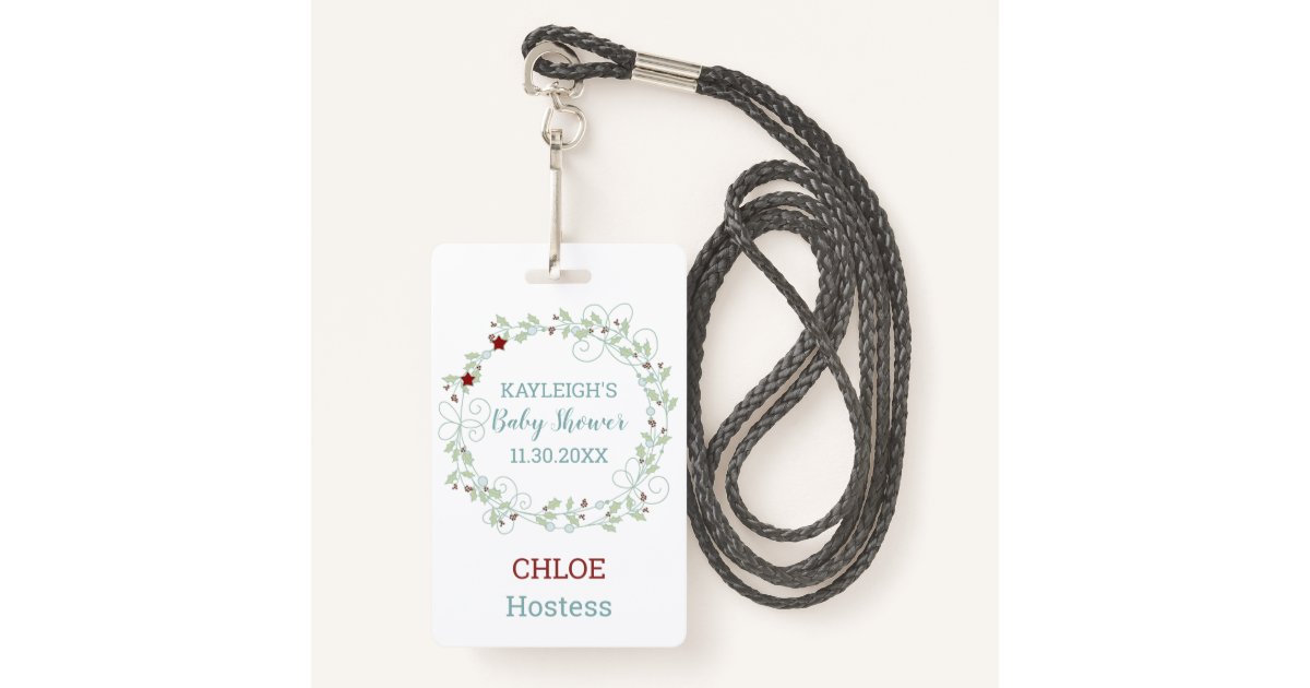 Winter Baby Shower Name Tag for Hostess or Guest ID Badge | Zazzle