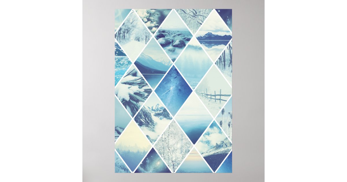 Winter Diamond Pattern Poster | Zazzle