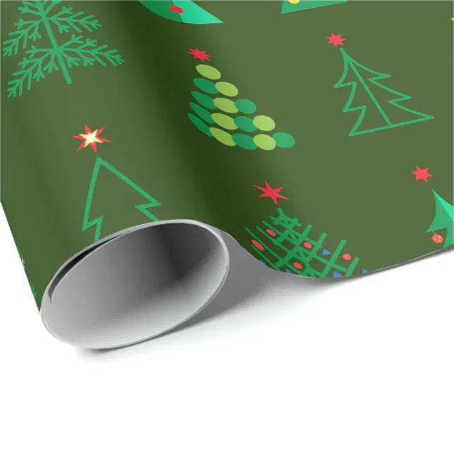 Winter Holiday Gifts Decoration Christmas Fir Tree Wrapping Paper | Zazzle