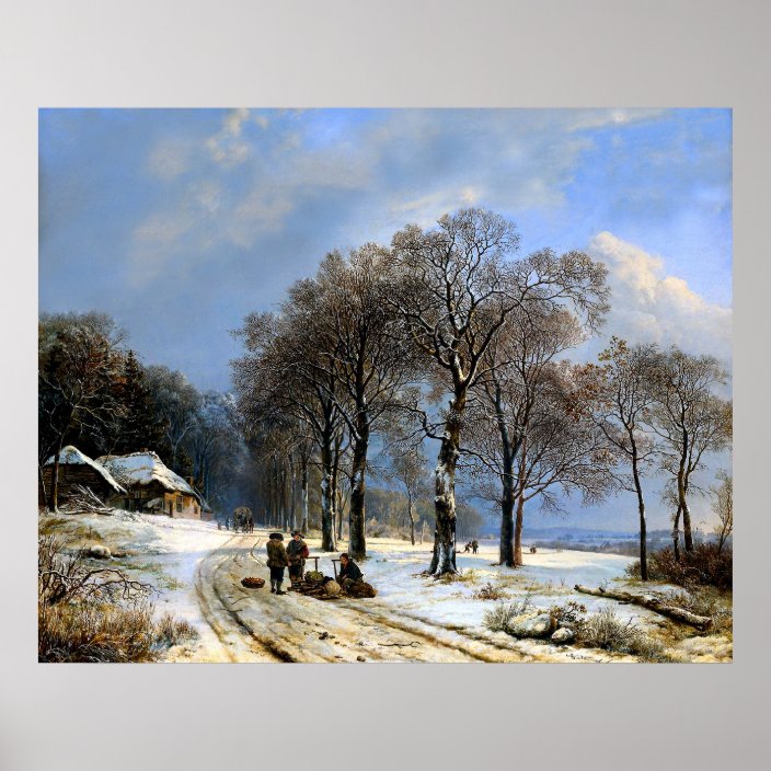 Winter snow scene poster | Zazzle.co.uk