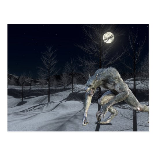 Winter Snow Werewolf Scary Halloween Postcard | Zazzle.co.uk