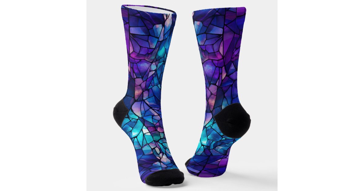 Winter Stained Glass Pattern Sustainable Socks | Zazzle
