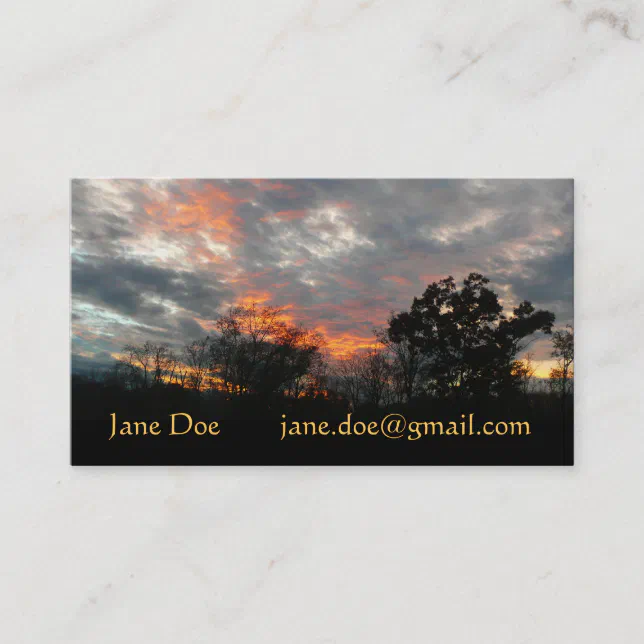 Winter Sunset Nature Landscape Photography Business Card | Zazzle