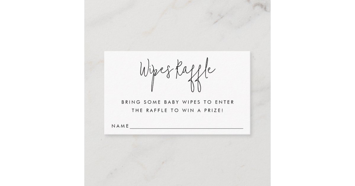 Wipes Raffle Ticket Baby Shower Insert Card | Zazzle