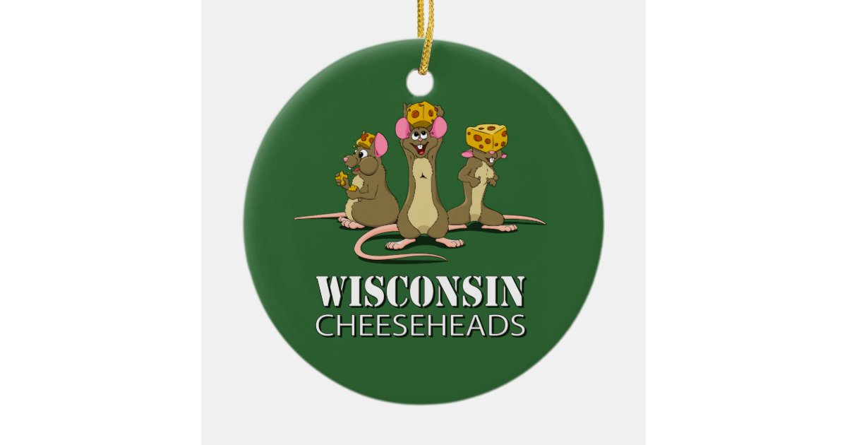 Wisconsin Cheesehead Mice Ceramic Tree Decoration | Zazzle