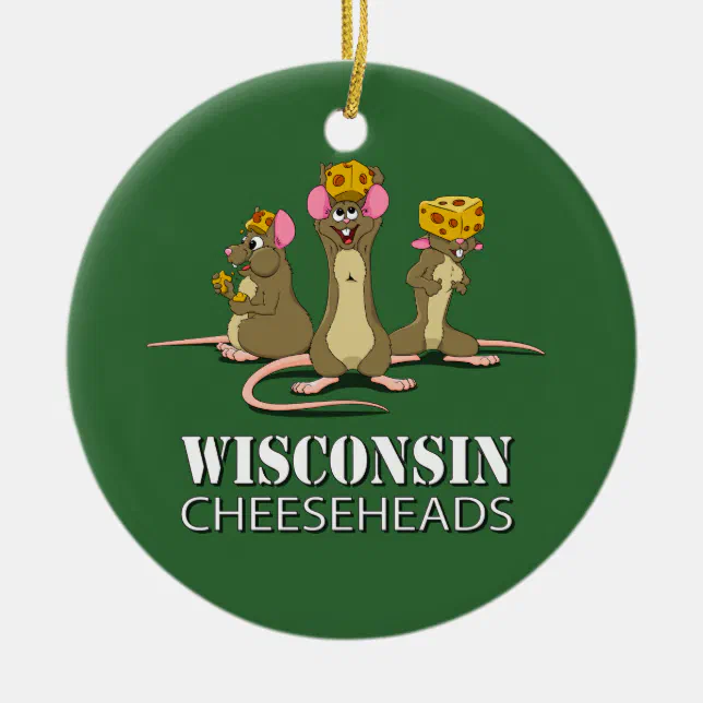 Wisconsin Cheesehead Mice Ceramic Tree Decoration | Zazzle