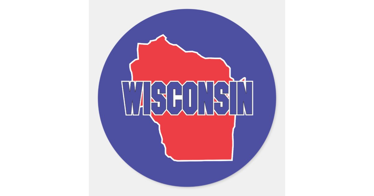 Wisconsin State Classic Round Sticker | Zazzle