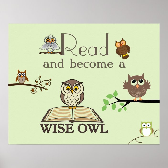 Wise Owls Literacy Poster | Zazzle.co.uk