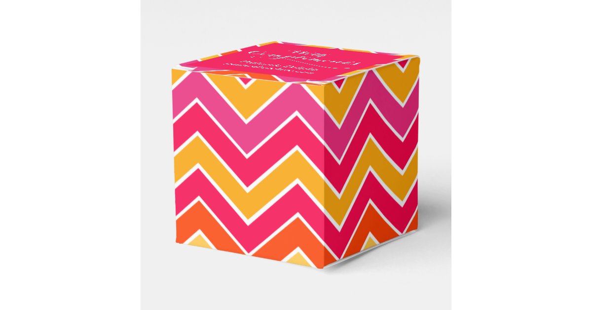 With compliments chevron red sample gift box | Zazzle