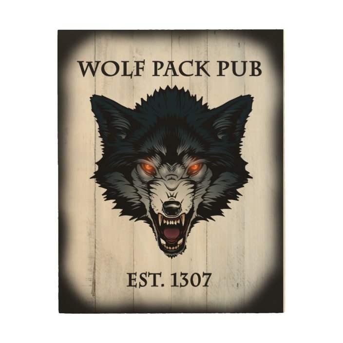 Wolf Pack Pub Wooden Sign | Zazzle.co.uk