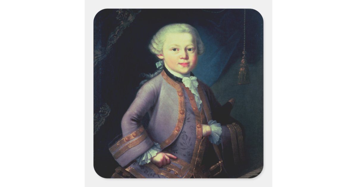 Wolfgang Amadeus Mozart , 1763 Square Sticker | Zazzle