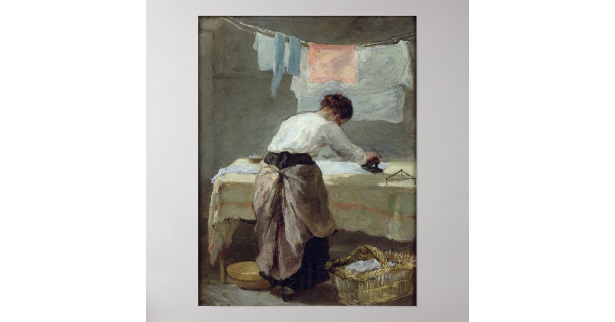 Woman Ironing Poster | Zazzle