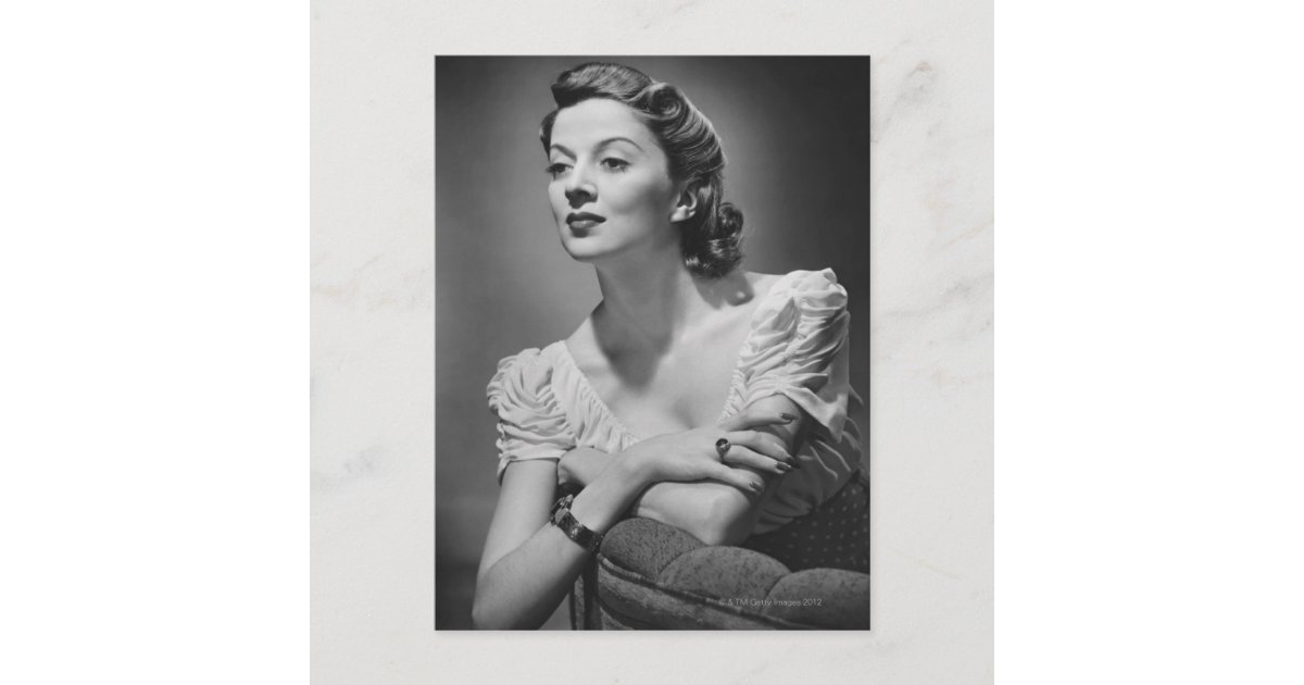 Woman Posing in Studio Postcard | Zazzle