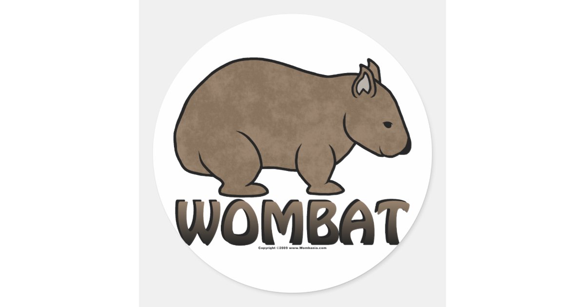 Wombat Logo II Classic Round Sticker | Zazzle