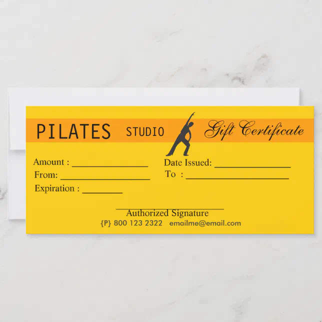 Women Fitness Pilates Gift Certificate Giveaways | Zazzle