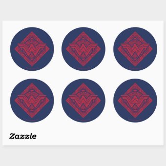 Wonder Woman Amazonian Symbol Classic Round Sticker | Zazzle