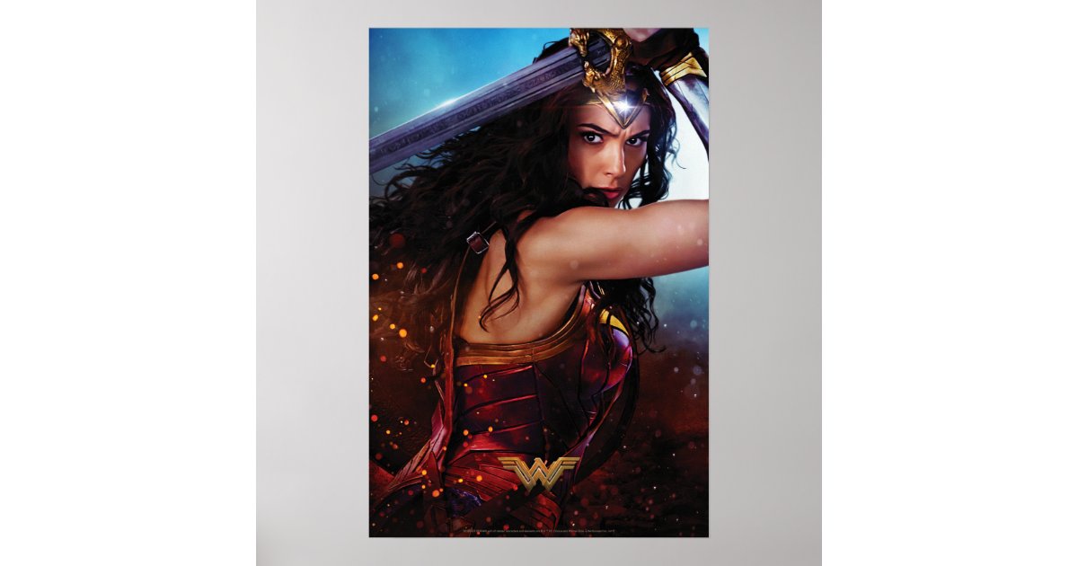 Wonder Woman Blocking With Sword Poster | Zazzle
