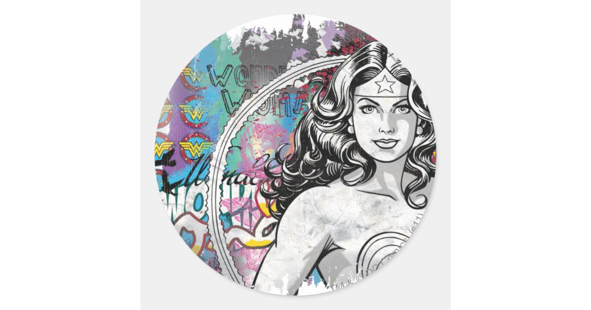Wonder Woman Collage 6 Classic Round Sticker | Zazzle