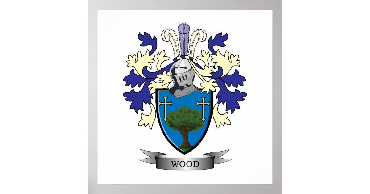 Wood Family Crest Coat of Arms Poster | Zazzle