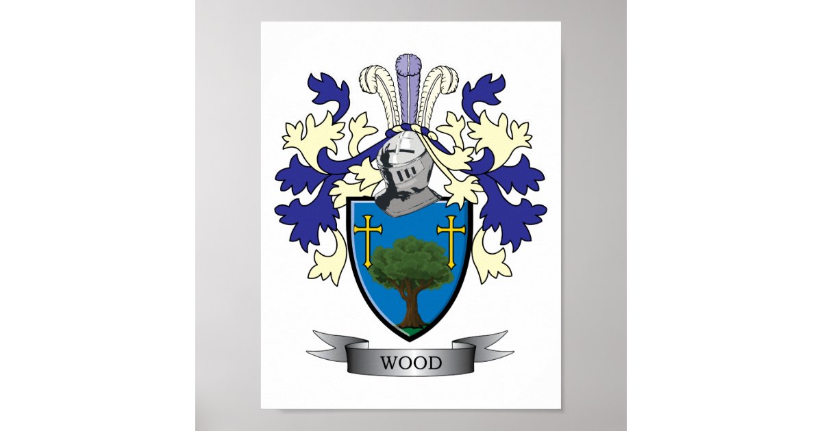 Wood Family Crest Coat of Arms Poster | Zazzle
