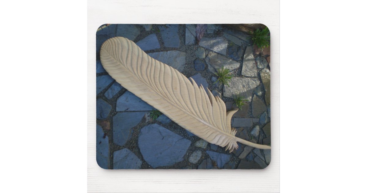 Wood Feather Mouse Mat | Zazzle