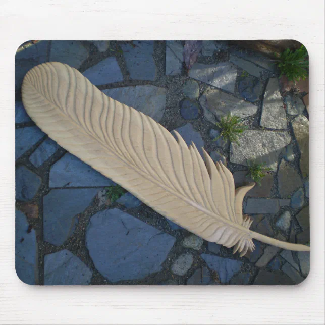 Wood Feather Mouse Mat | Zazzle