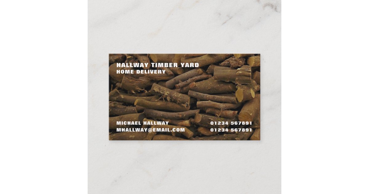 Wood Log Pile, Lumber/Timber/Wood Yard Business Card | Zazzle
