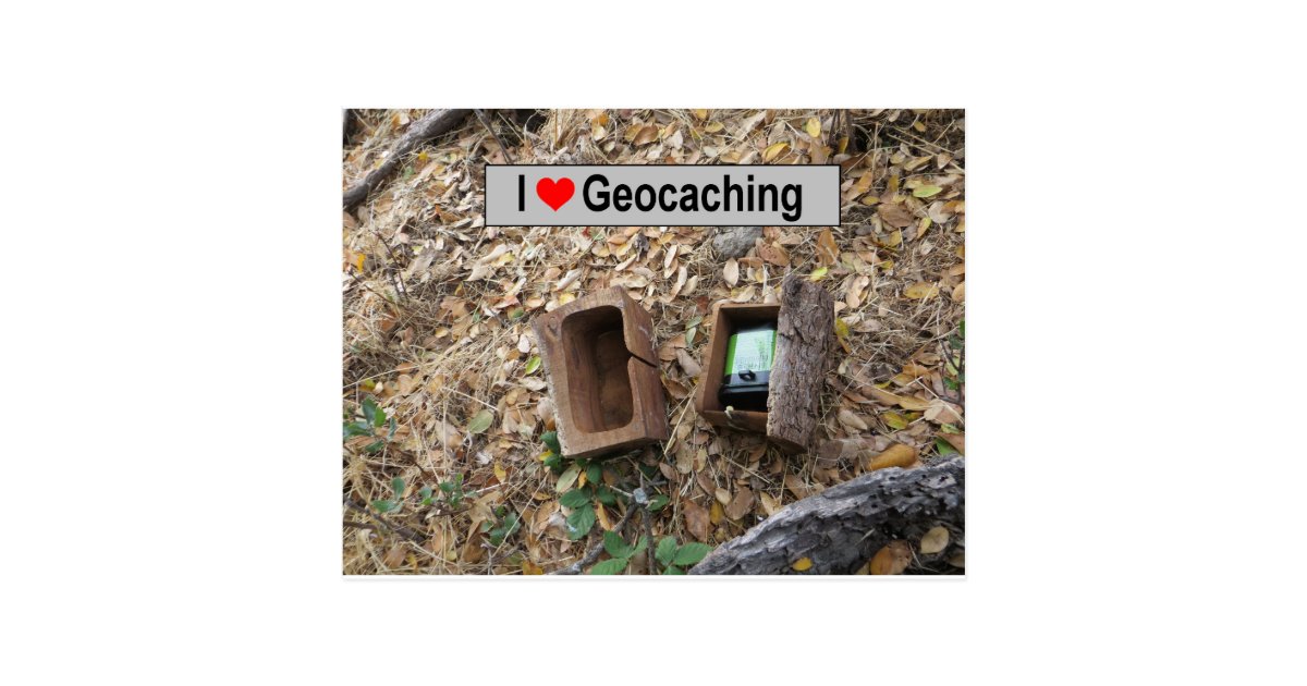Wooden box hide: Geocaching Postcard | Zazzle.co.uk